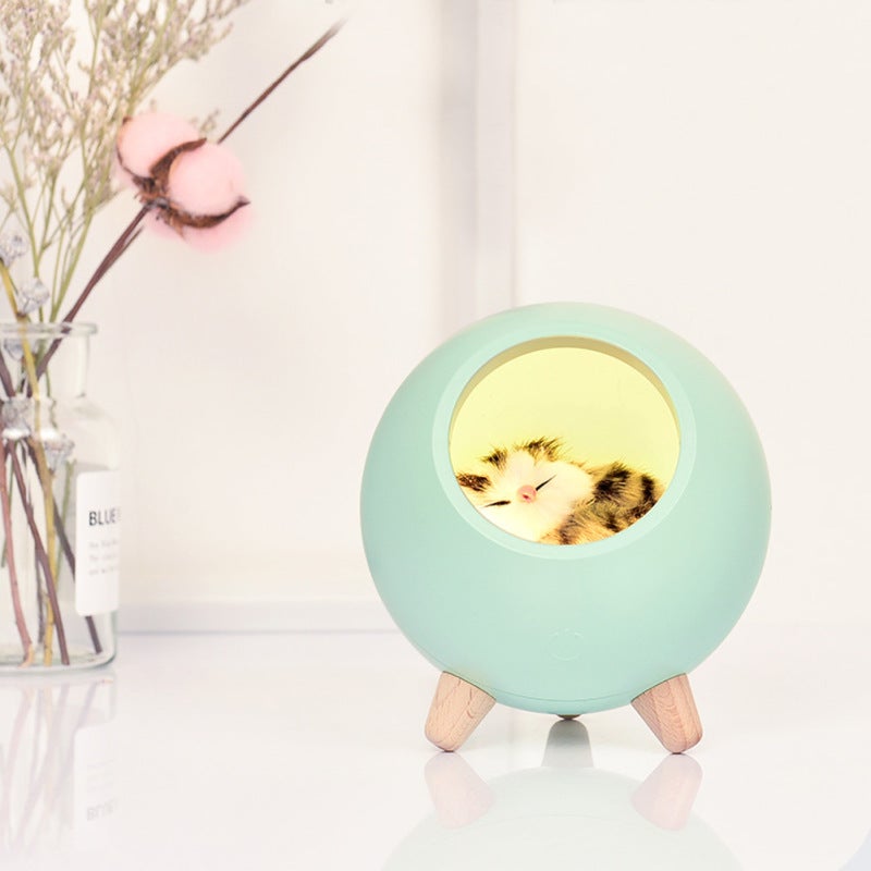 Veilleuse Chat Mignon Petite Maison pour Animaux Lampe de Nuit LED ...