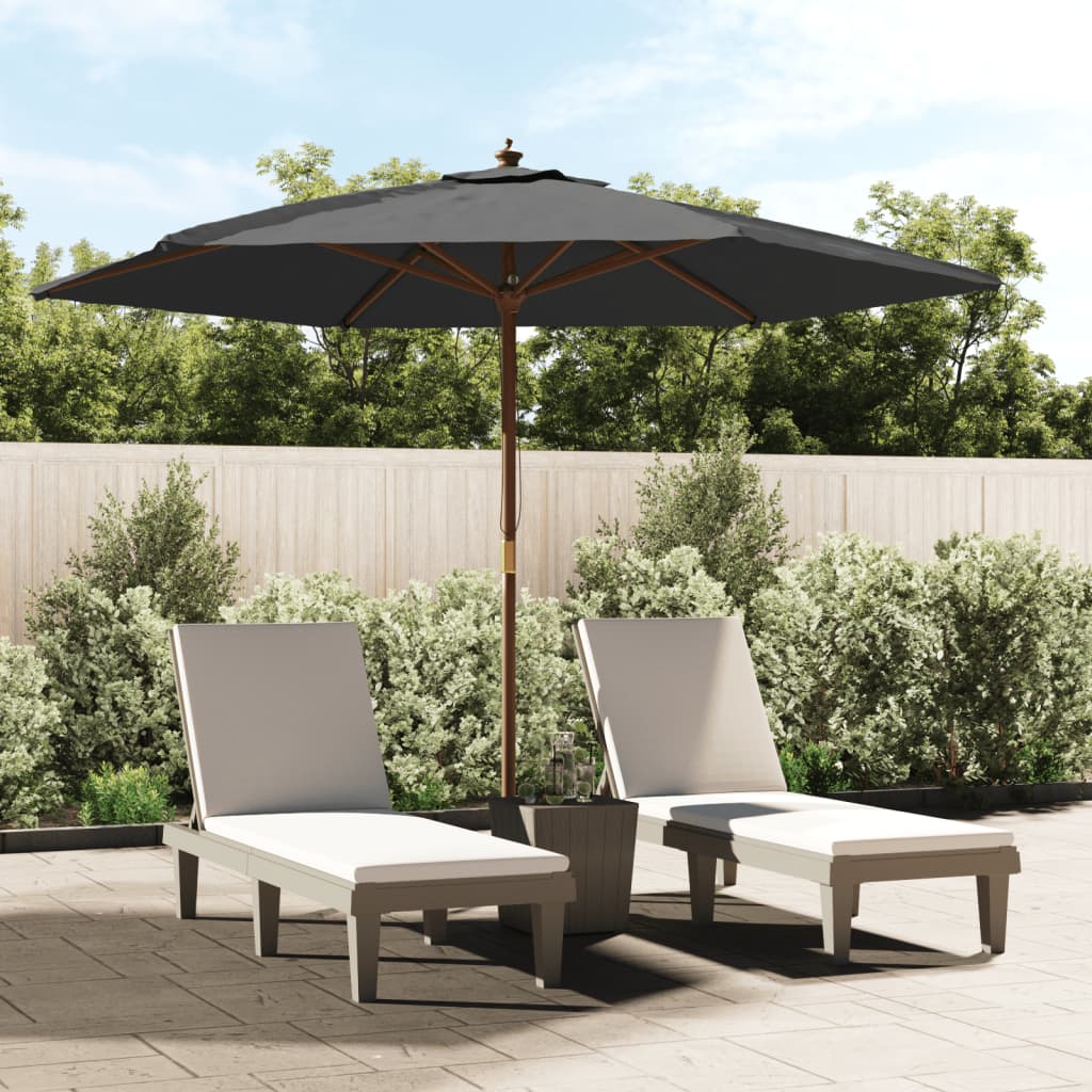 Parasol de jardin avec mât en bois anthracite 299x240 cm vidaXL | Leroy ...