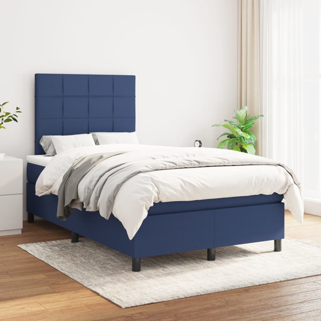VidaXL Cama box spring con colchón tela azul 120x200 cm | Leroy Merlin