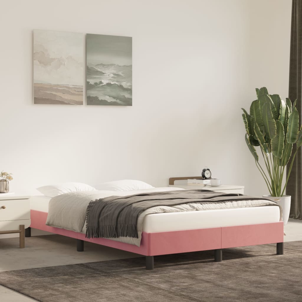 Estructura de cama rosa 120x190 cm terciopelo | Leroy Merlin