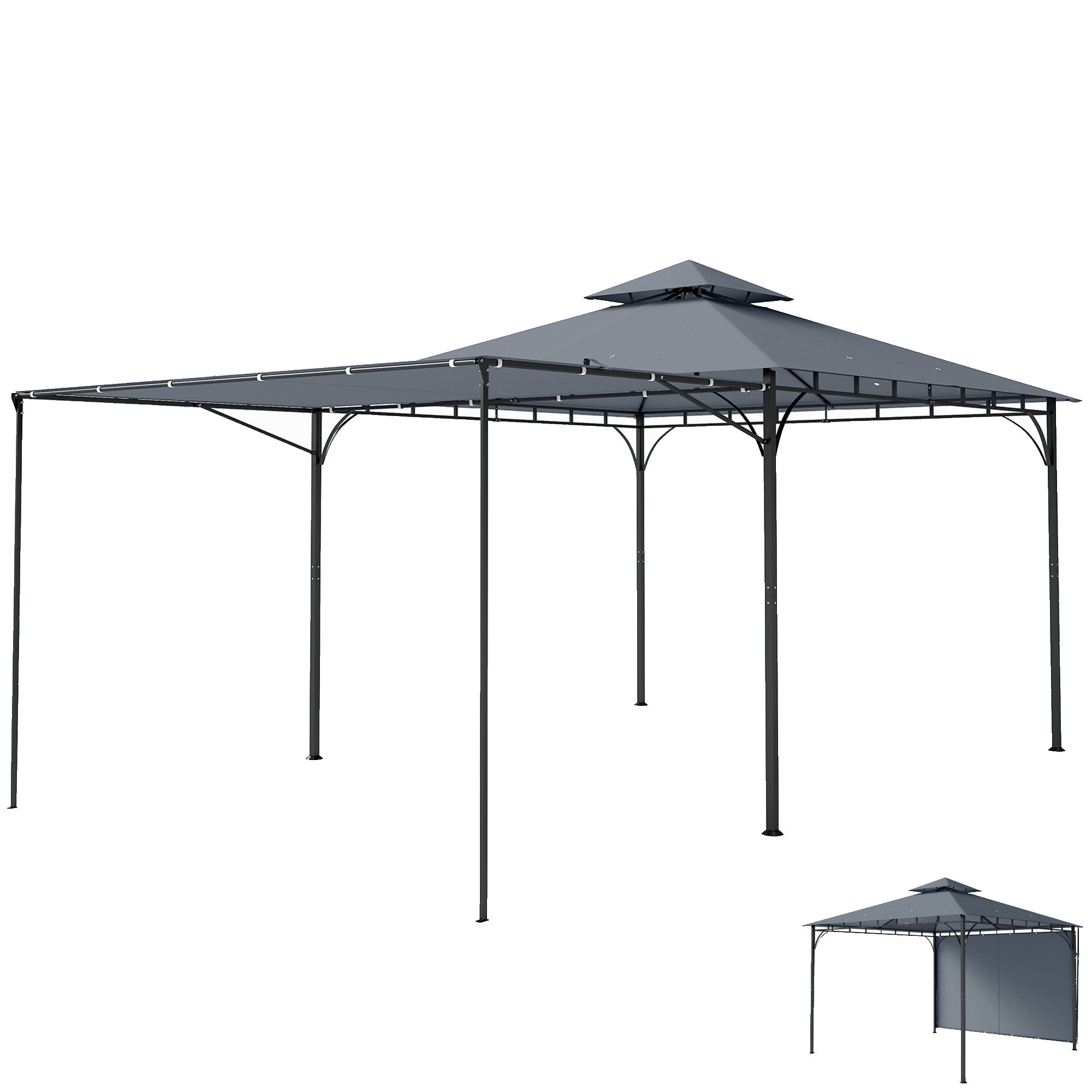 Pavillon 3,2x3,2 m jardin épreuve hivernale toit extensible double toit ...