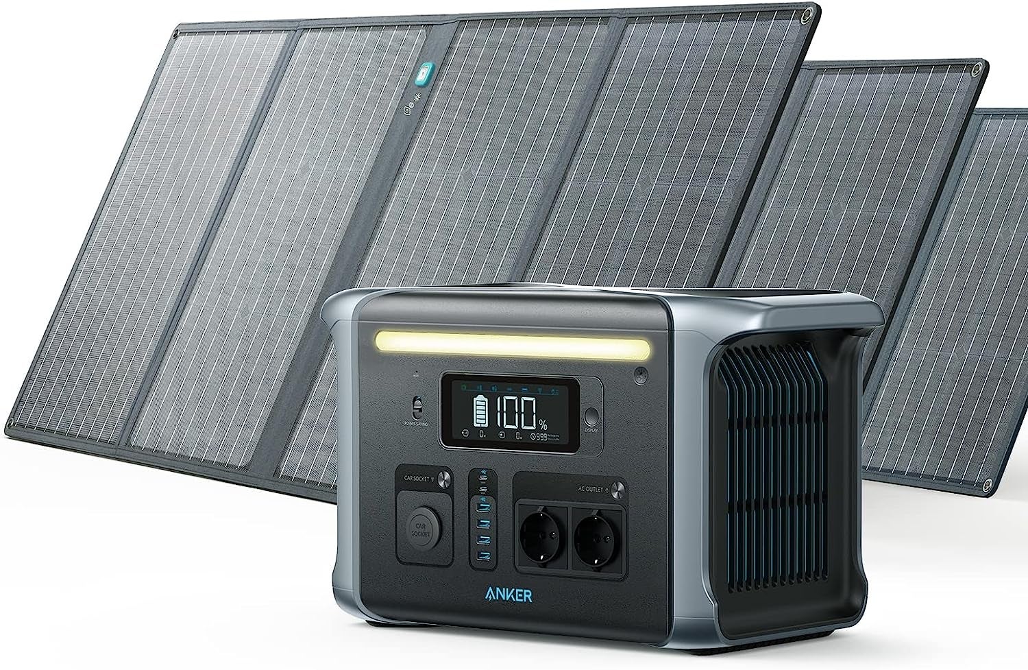 Kit Generador Solar Portátil ANKER 757 1229Wh +3 Paneles Solares 100W ...