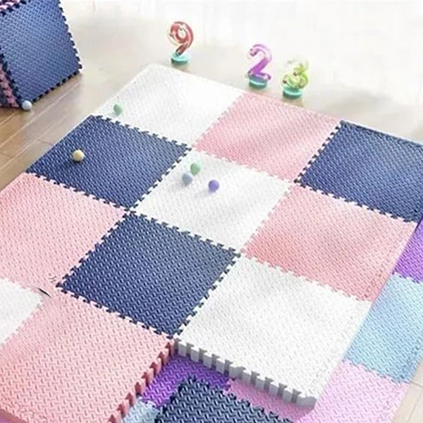 Tapis Design 12 Pièces - Mousse EVA 30x30cm - Interlock Facile ...