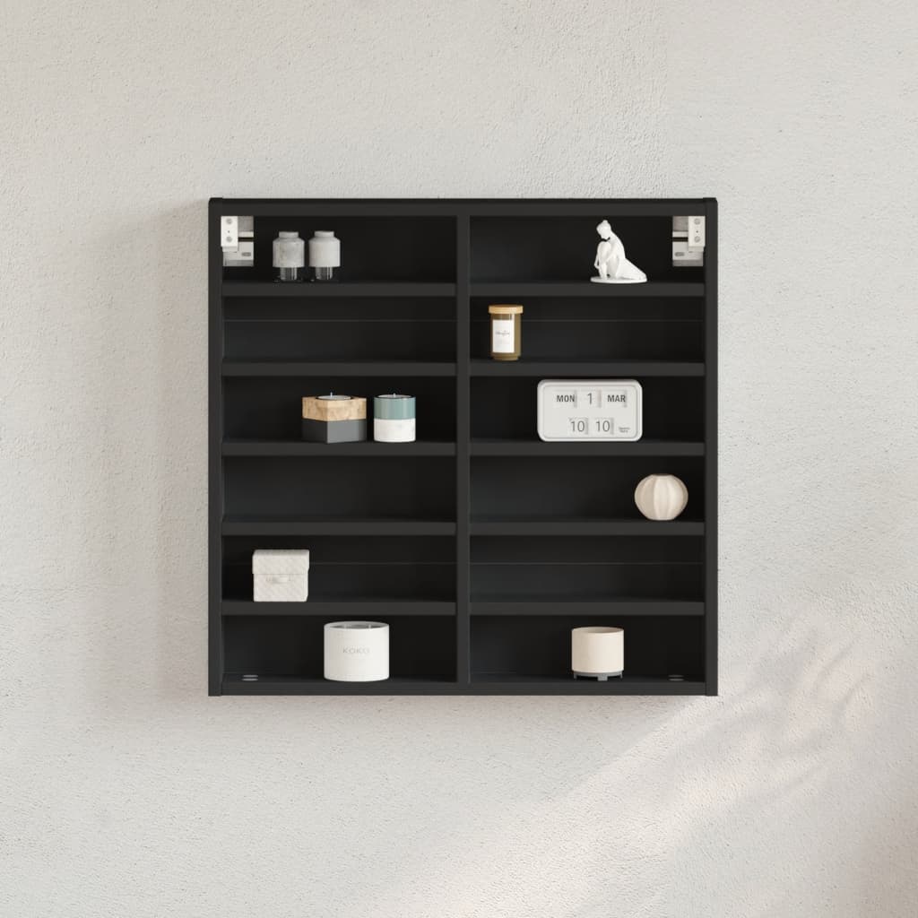 Maison Exclusive - Vitrina de madera de ingeniería negra 60x8,5x58 cm ...