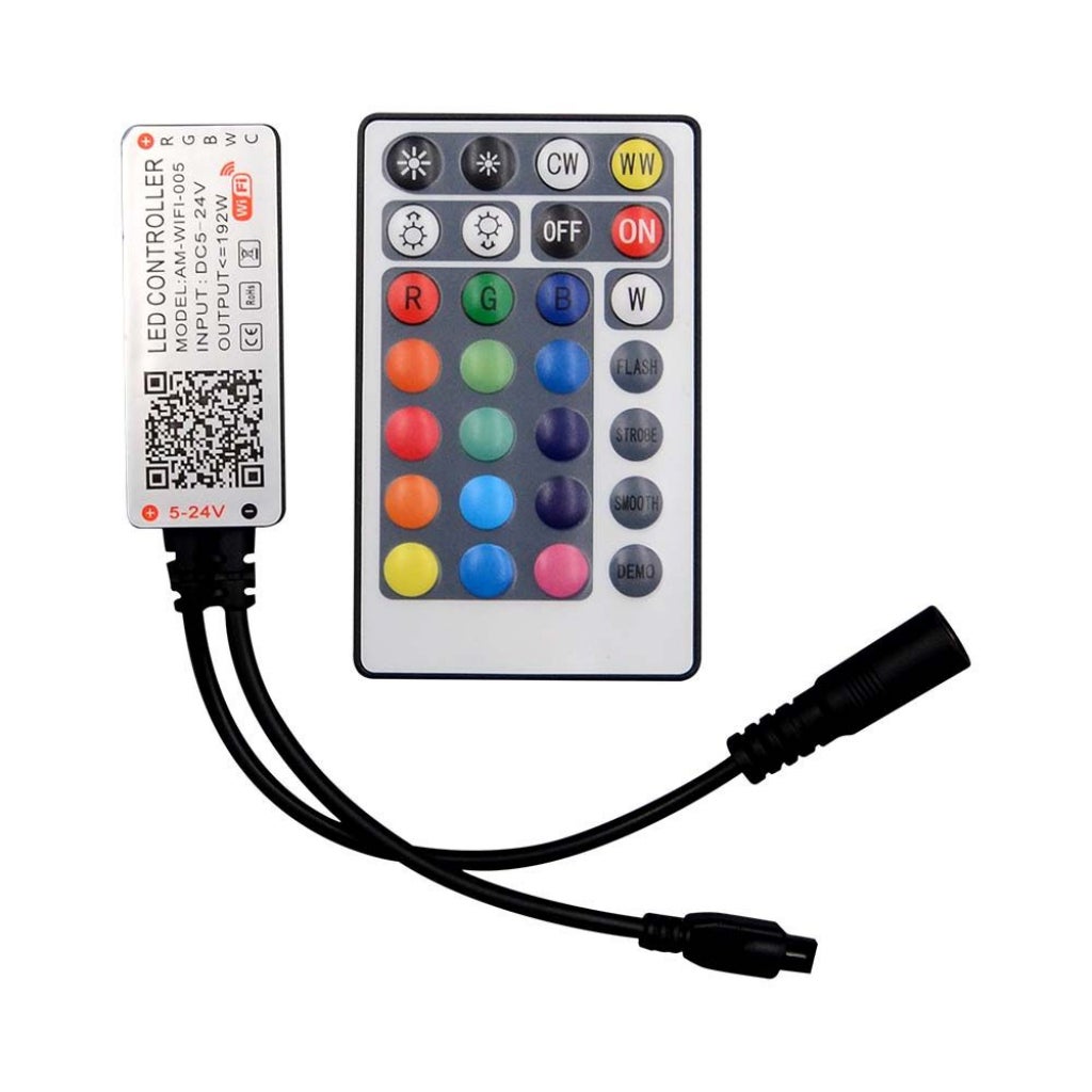Controlador de tira LED regulable Wifi 3en1+RGB con mando a distancia ...