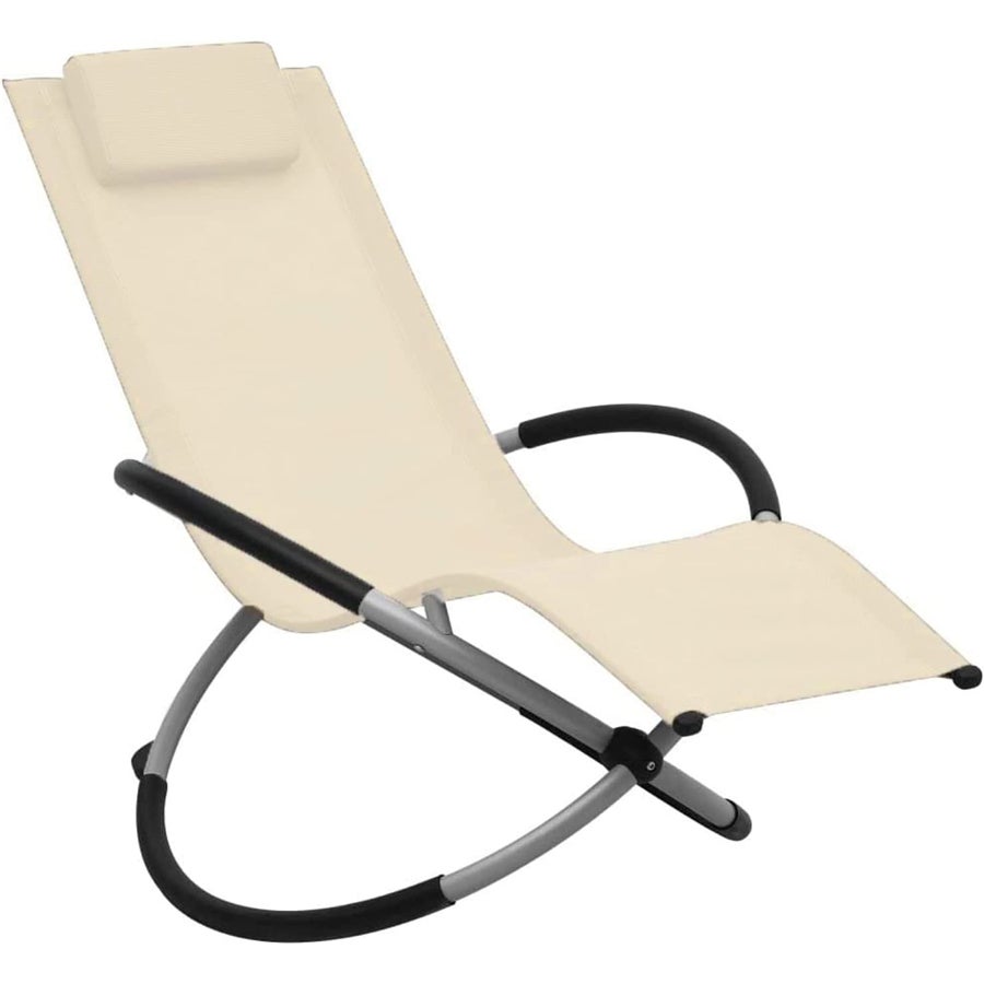Transat de jardin à bascule couleur crème 174x75x86 cm | Leroy Merlin