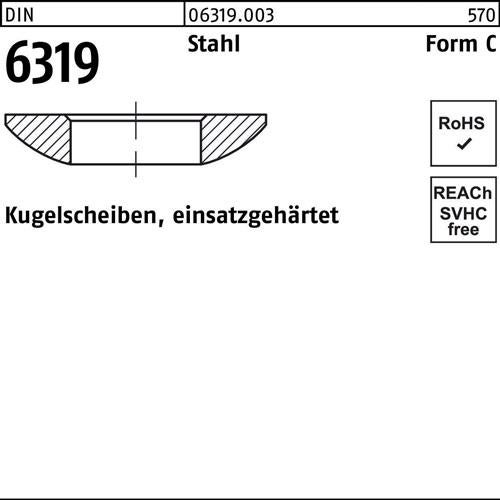 Kugelscheibe DIN 6319 FormC C43x78x17 Stahl einsatzgehärtet 1 Stü ...