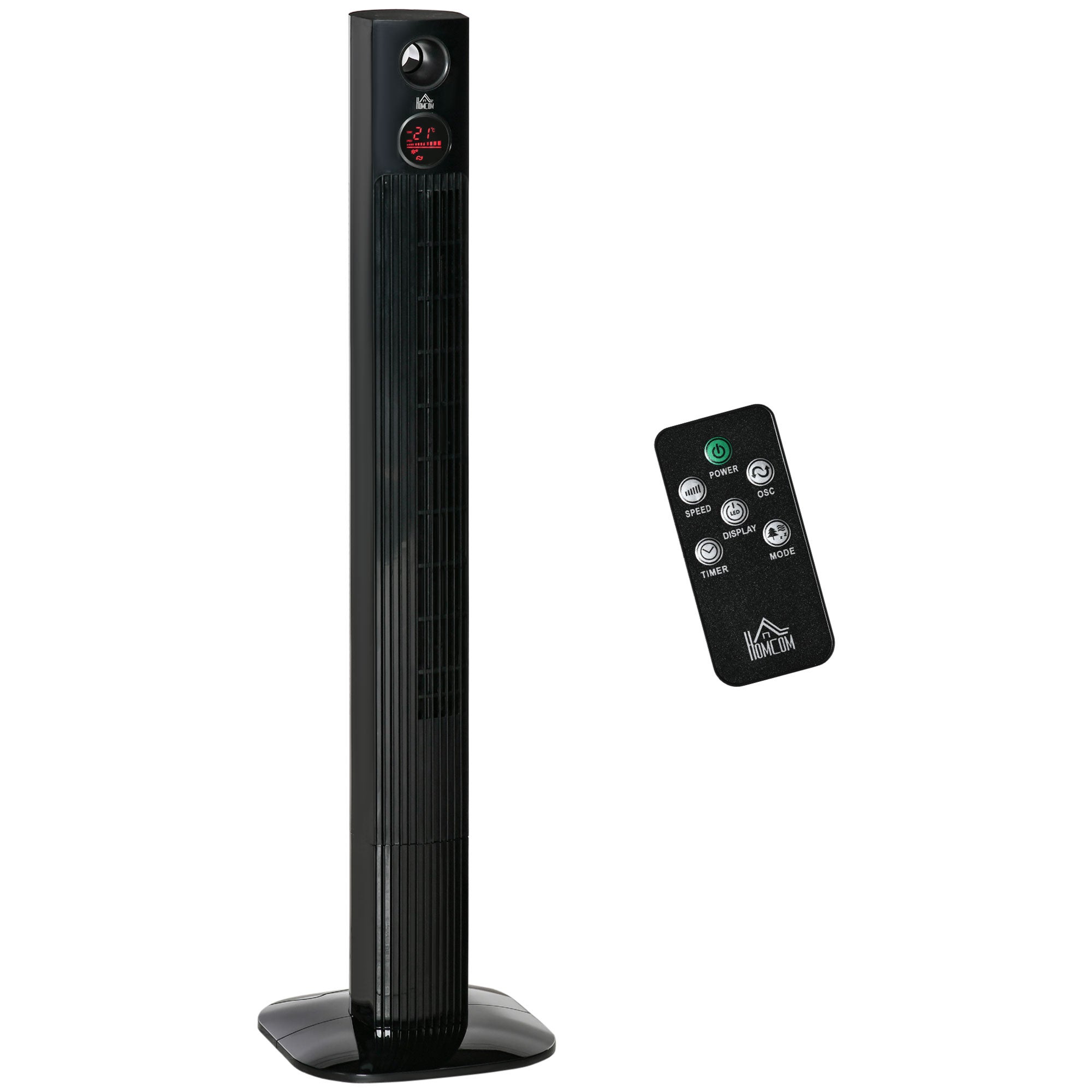 Ventilador de torre con control remoto, 45 W, oscilación de 70 ...