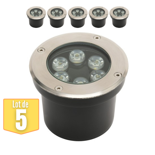 Lot de 5 Spots LED encastrables étanches 6W 600lm 4000K IP67 | Leroy Merlin