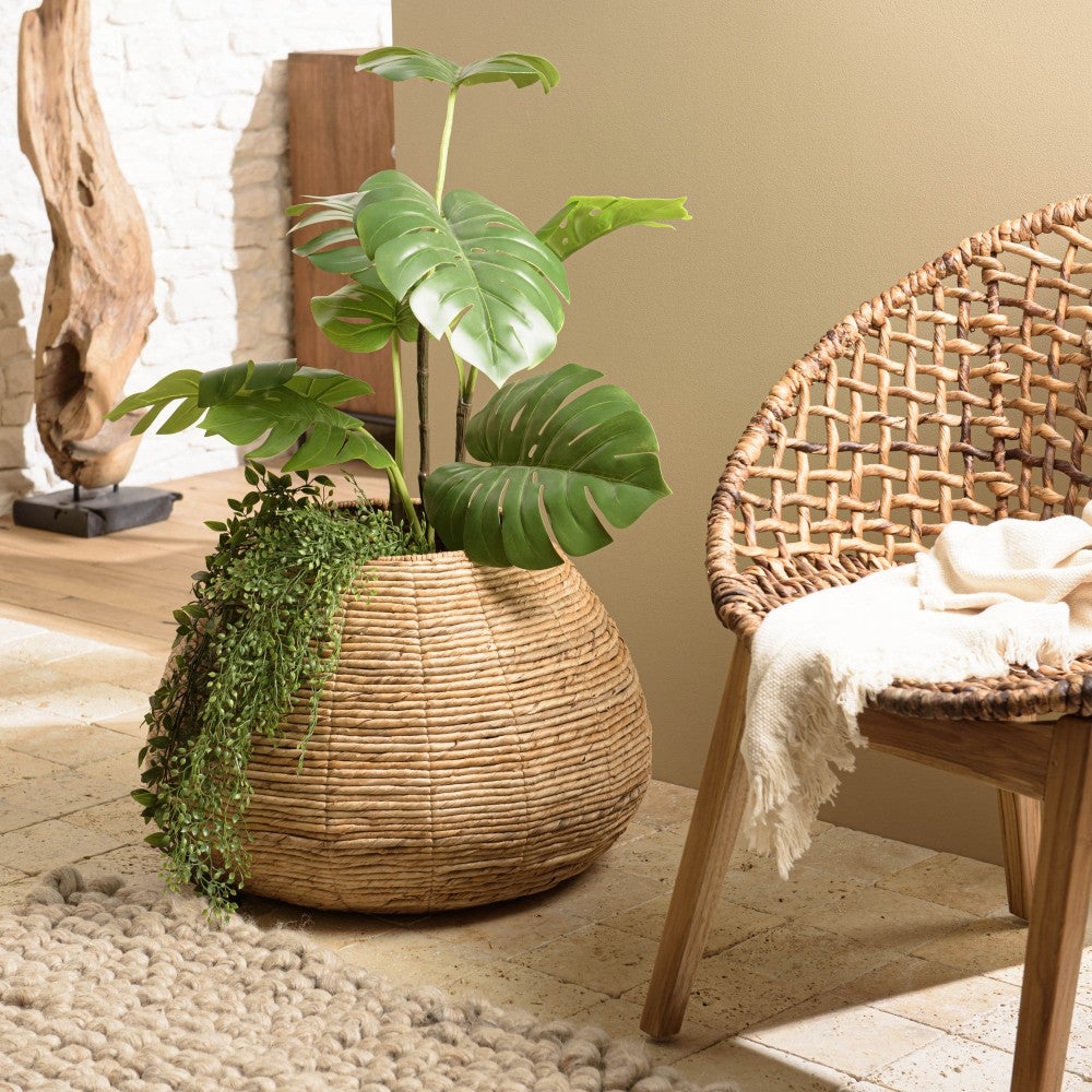 SIXTINE - Cache pot 60x60 cm en rotin marron | Leroy Merlin