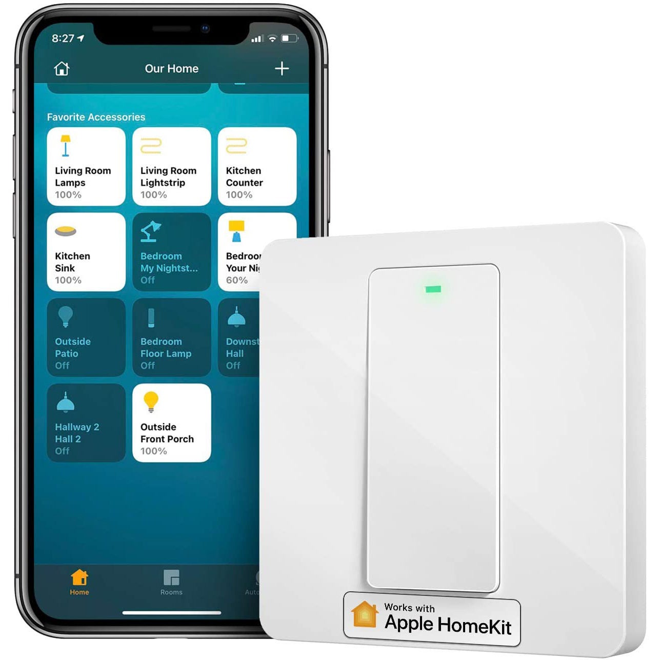Interruptor de pared inteligente Wi-Fi Meross MSS510 | Leroy Merlin