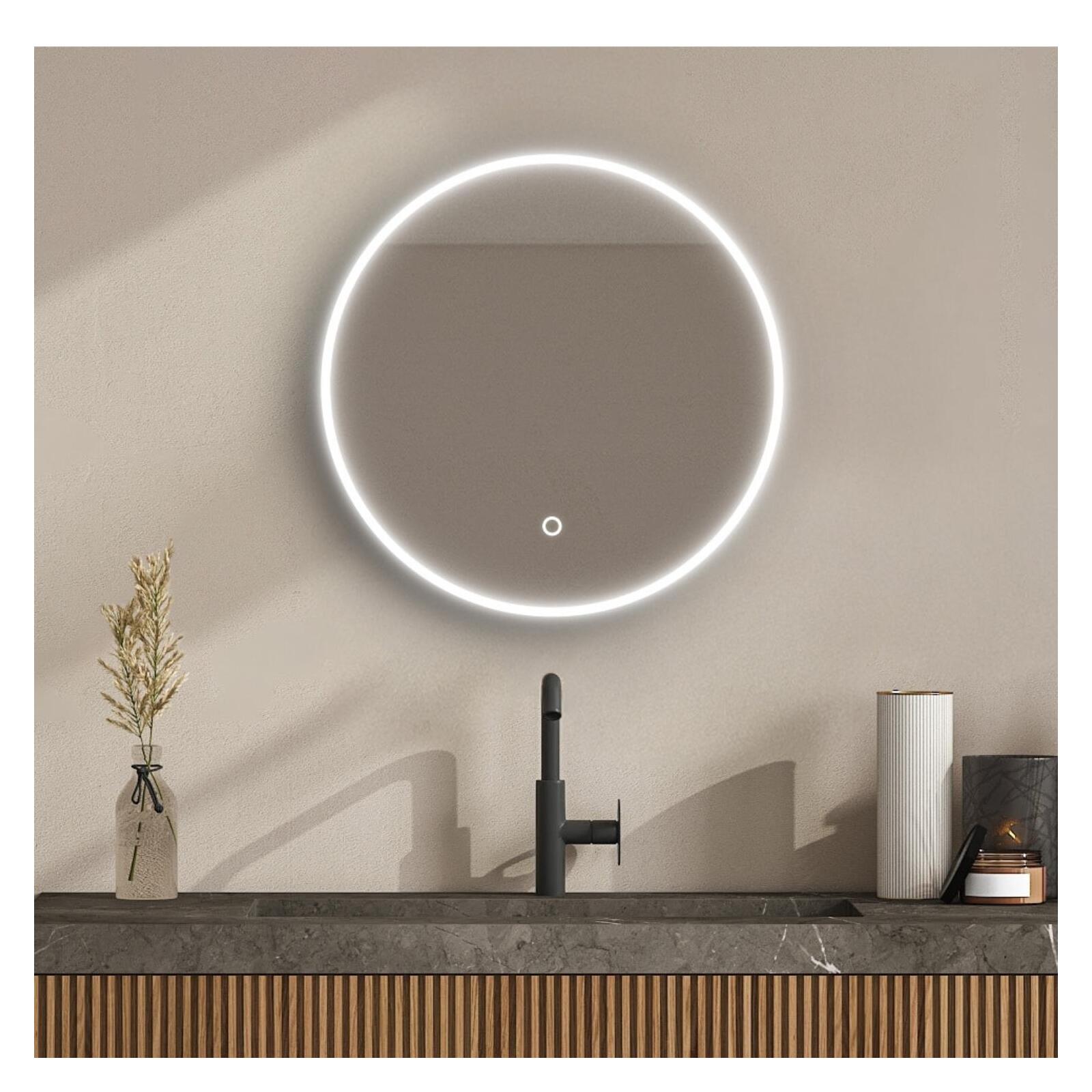 Miroir LED rond avec rétroéclairage CANDRA | Leroy Merlin
