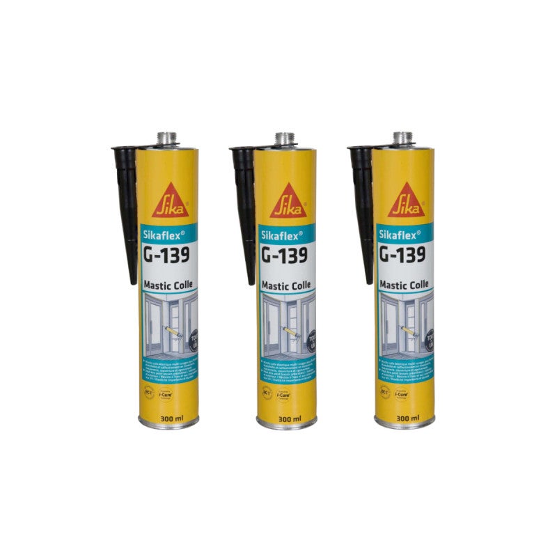 Lot de 3 mastic-colle à prise rapide SIKA Sikaflex G 139 - Noir - 300ml ...