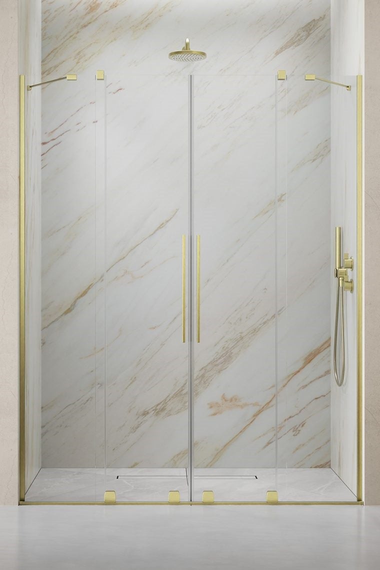 Porta doccia 180 cm oro spazzolato scorrevole FURO ORO SPAZZOLATO DWD ...