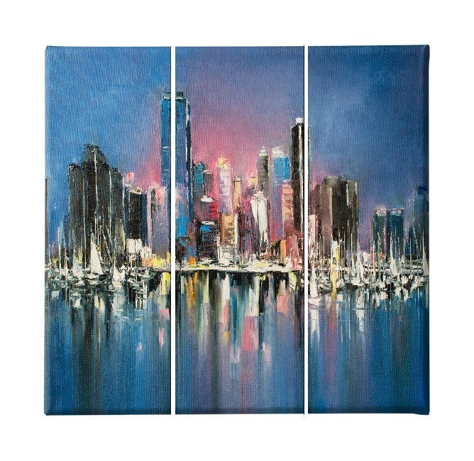 Tableau Ville Multicouleur - 69 X 3 X 50 Cm - Homemania | Leroy Merlin