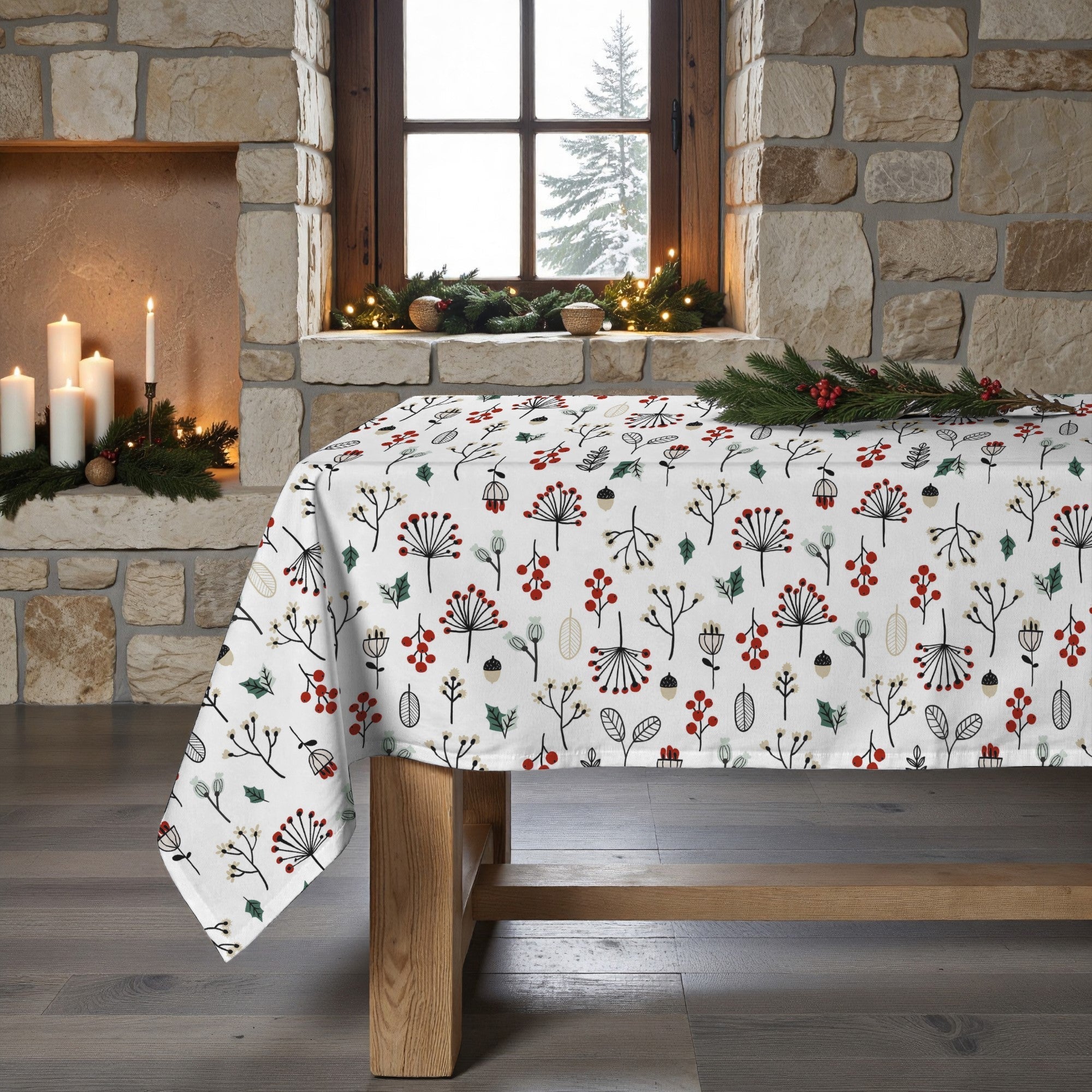 Mantel antimanchas Merry Christmas 44 100% algodón - 100x140 cm | Leroy ...