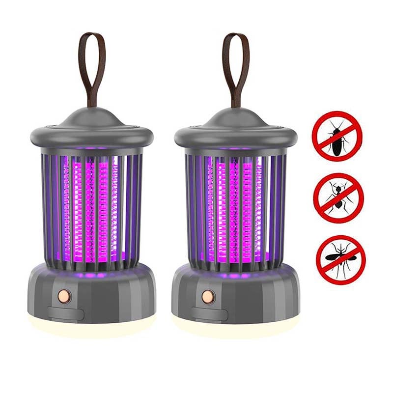 Atrapa Mosquitos Gris USB, Silenciosa, Luz LED UV 360°, Recargable, Uso ...