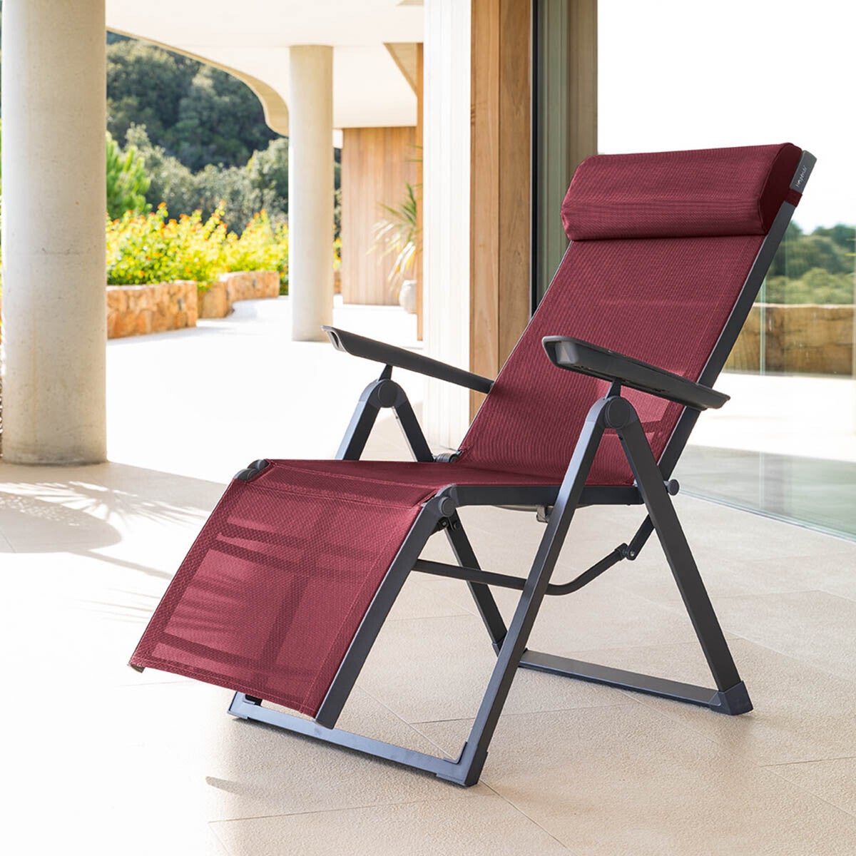Fauteuil de jardin inclinable Decima Bordeaux & Graphite - Hespéride ...