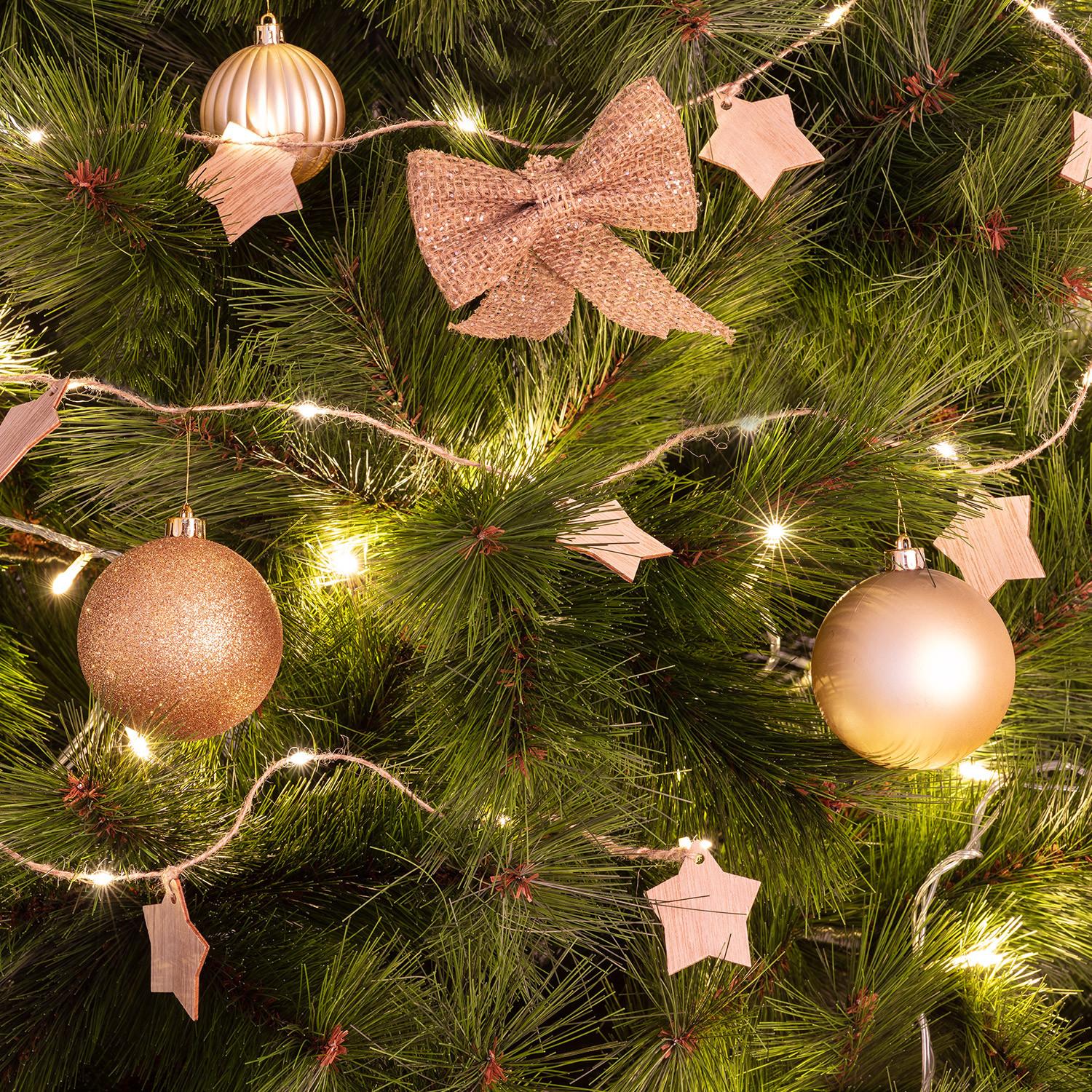 Ledkia Guirnalda de Luces LED Estrella Madera con Batería 2,2m Blanco ...