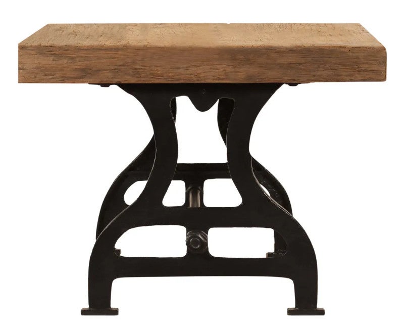 Table basse rectangulaire bois de traverses massif clair et pieds métal ...