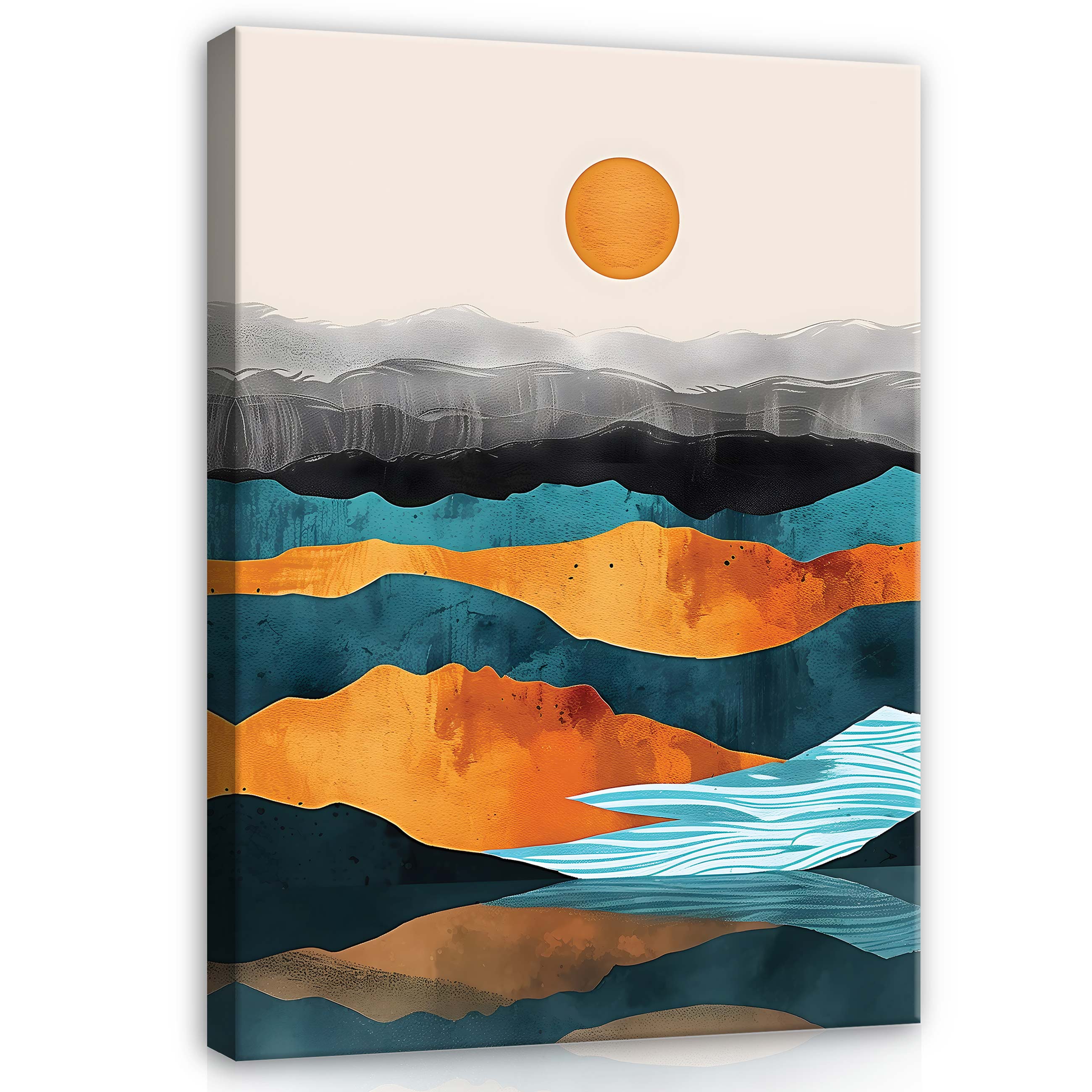 Impresión abstracta en lienzo de arte moderno bohemio marino de 75 x ...