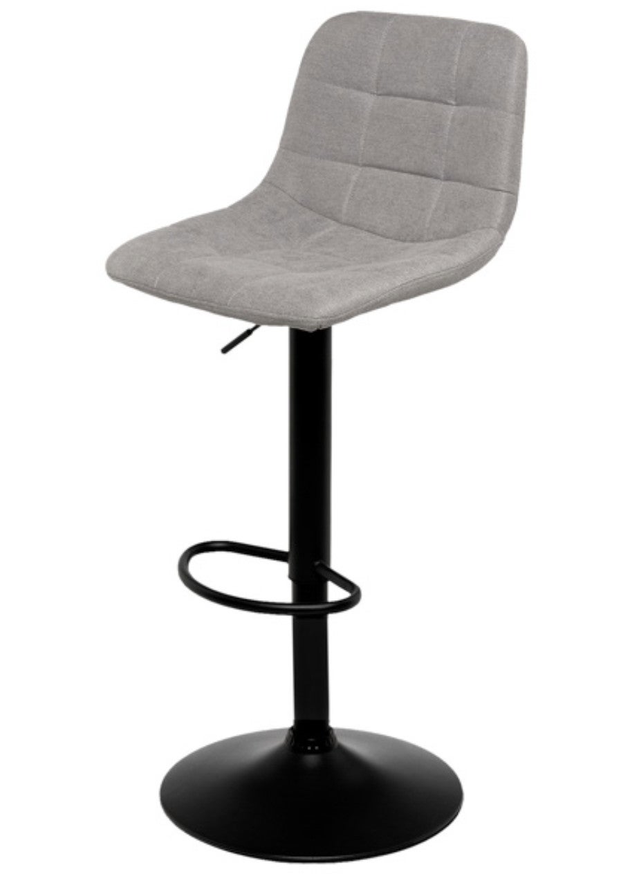 Tabouret relevable et rotatif avec assise tissu et structure métal noir ...