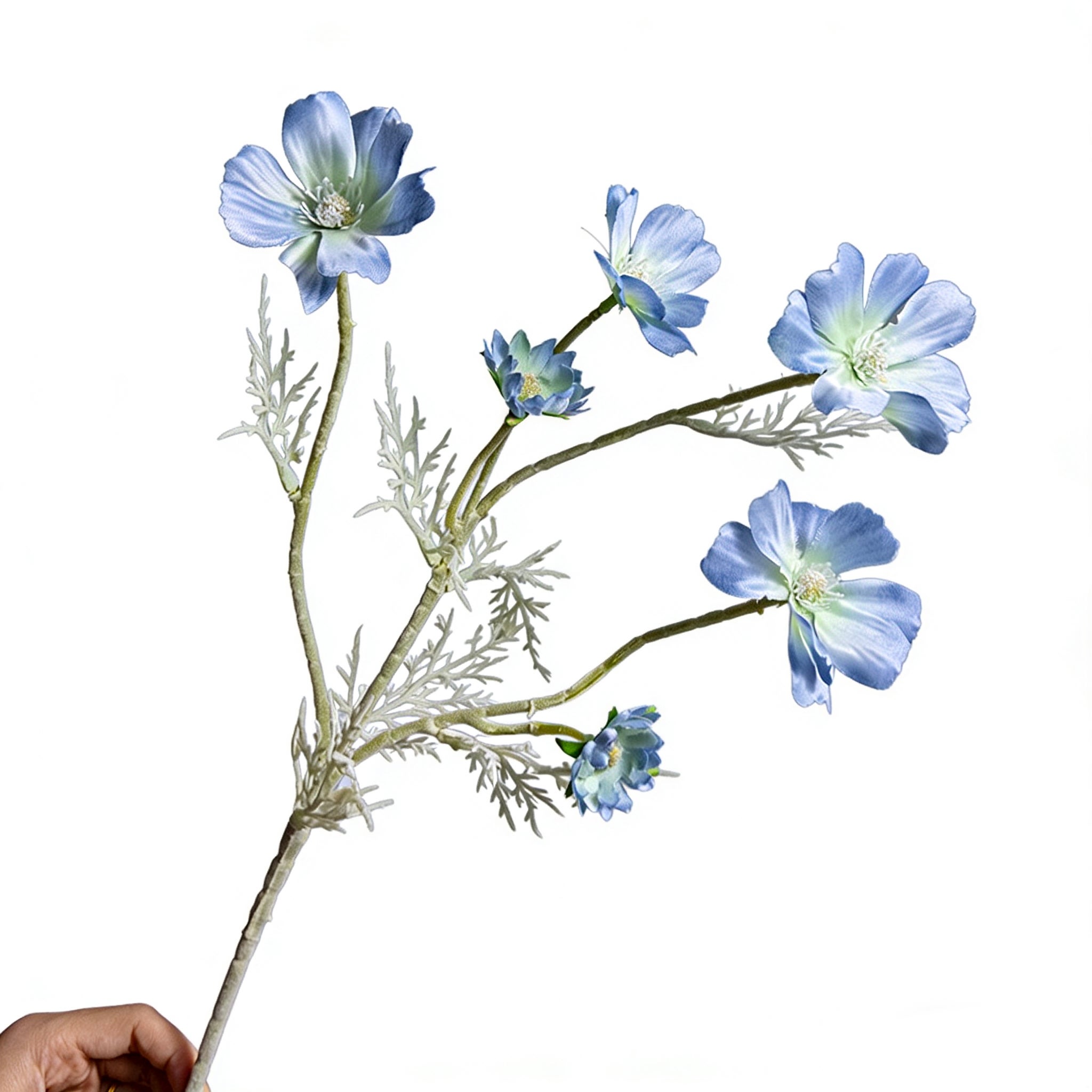 QWINERN una flor artificial azul claro, flor artificial en interiores y ...