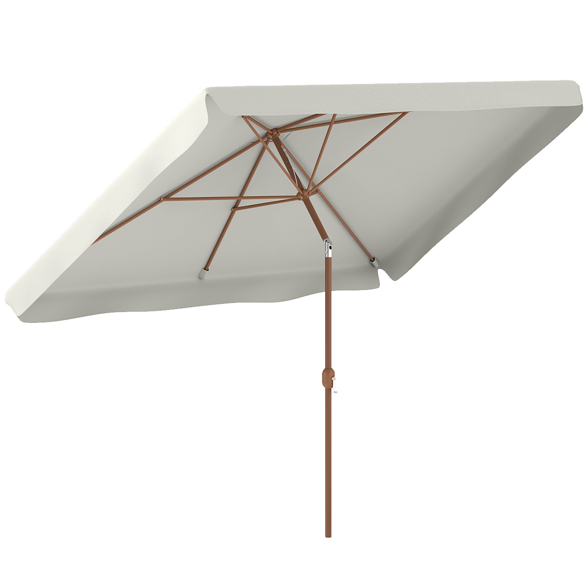 Parasol de jardin rectangulaire 2x3 m avec manivelle, métal et ...