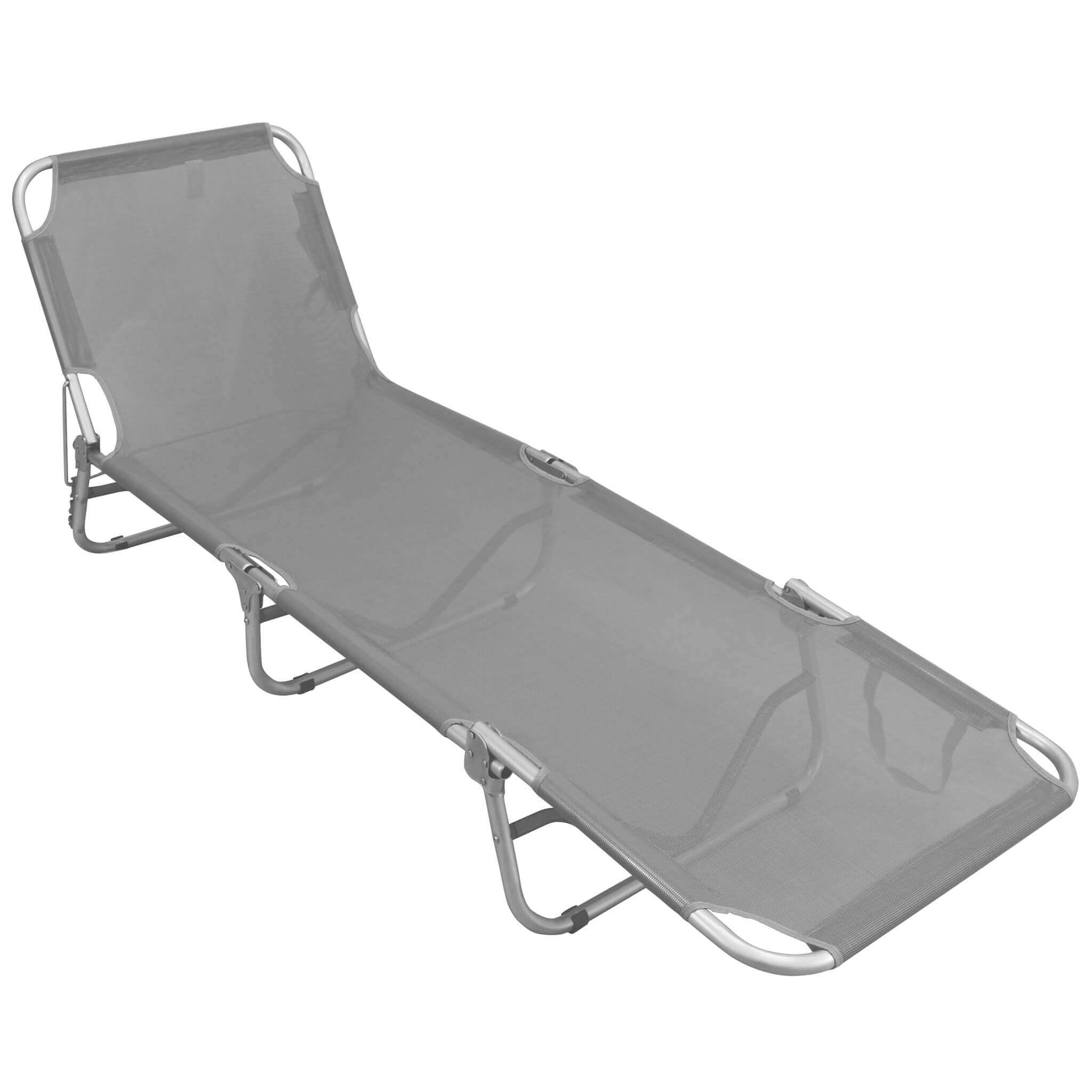 Lit de plage pliant en aluminium avec canopy Enrique - Couleur Gris ...