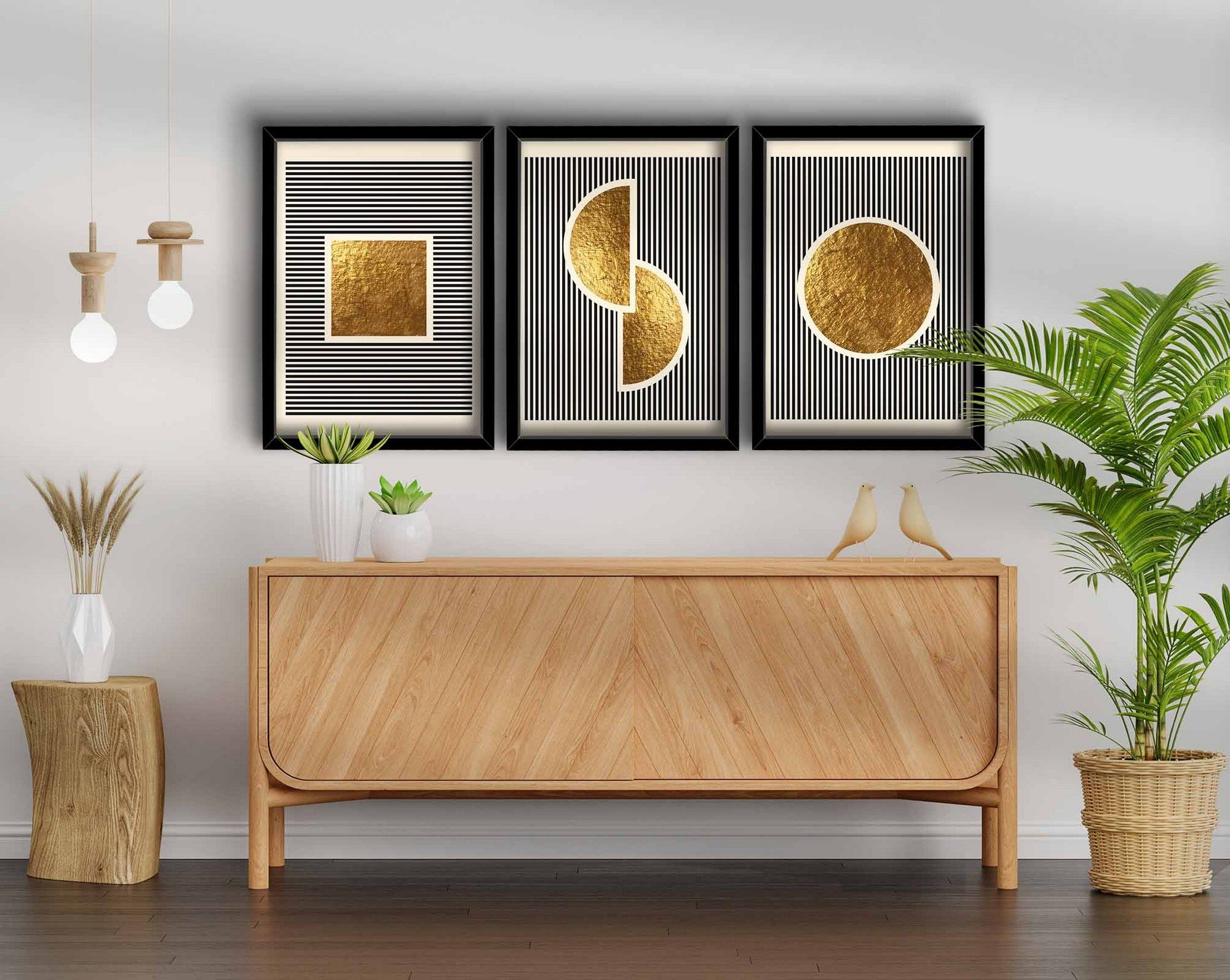 Set de 3 tableaux décoratifs avec cadres décoratifs Blanc Thaumas ...