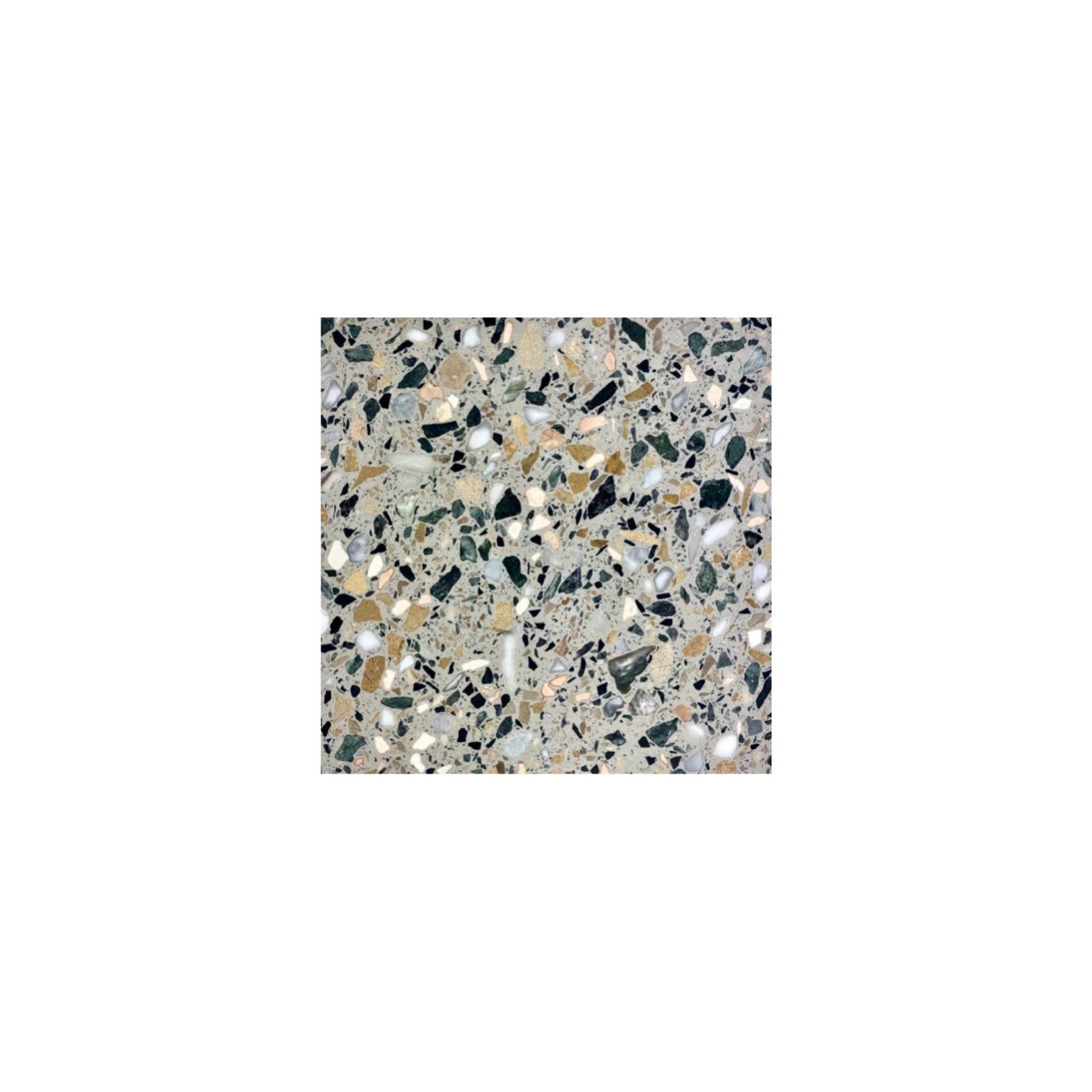 Carreau Terrazzo fond gris inclusions vertes et ocres COIMBRA | Leroy ...