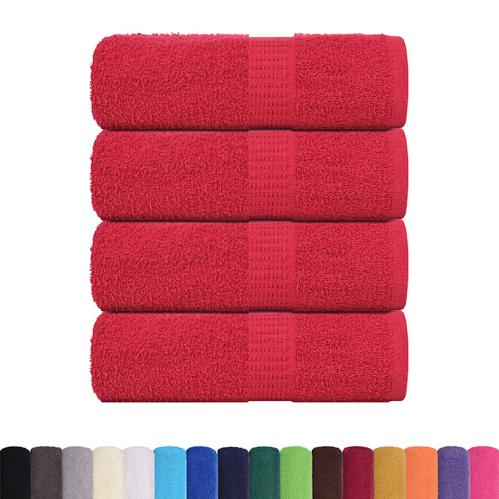 Toallas 4 uds 100% algodón rojo 30x30 cm 360 gsm - COMFORTXL | Leroy Merlin