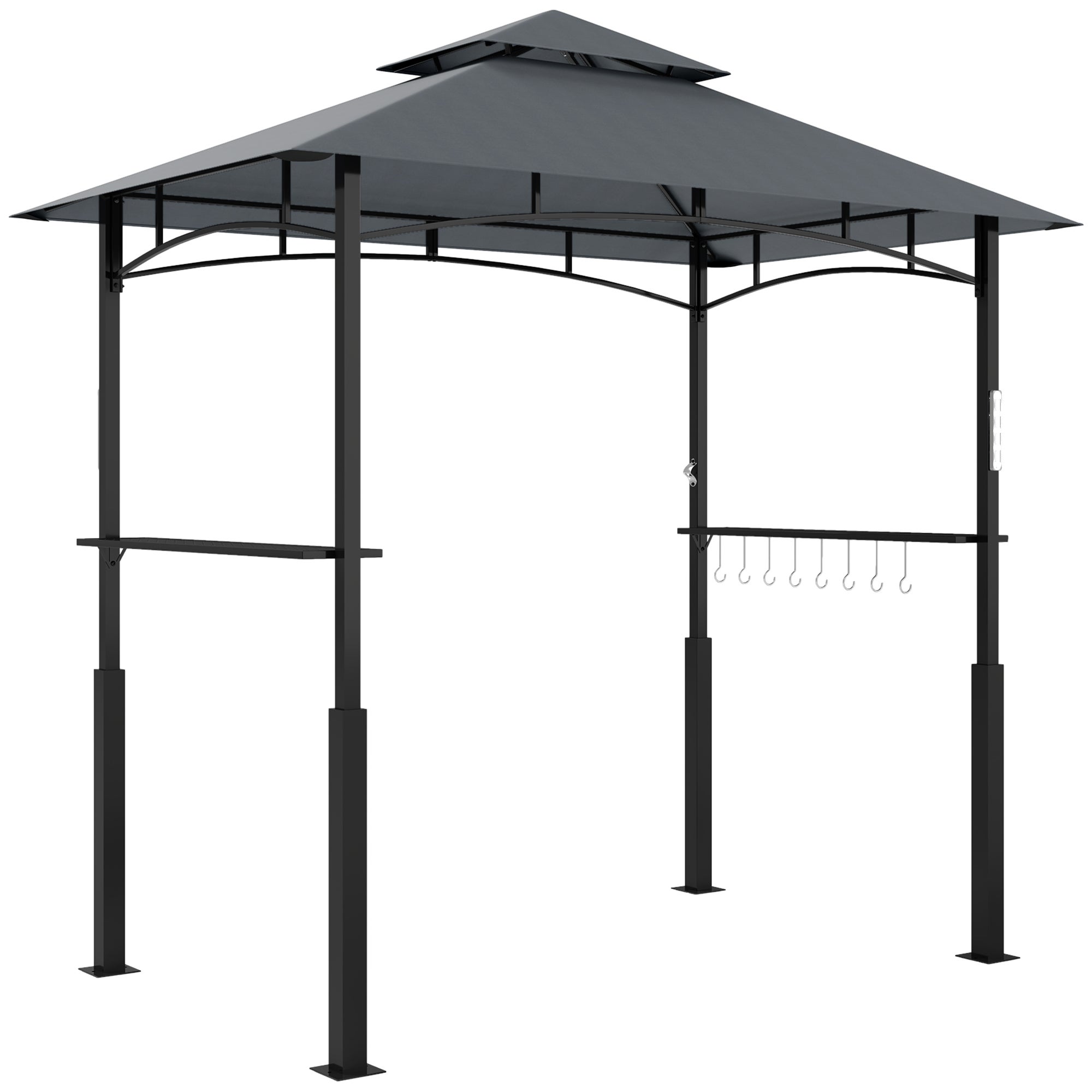 Gazebo - Tente de barbecue - Métal et Plastique - Gris (243x148x248cm ...