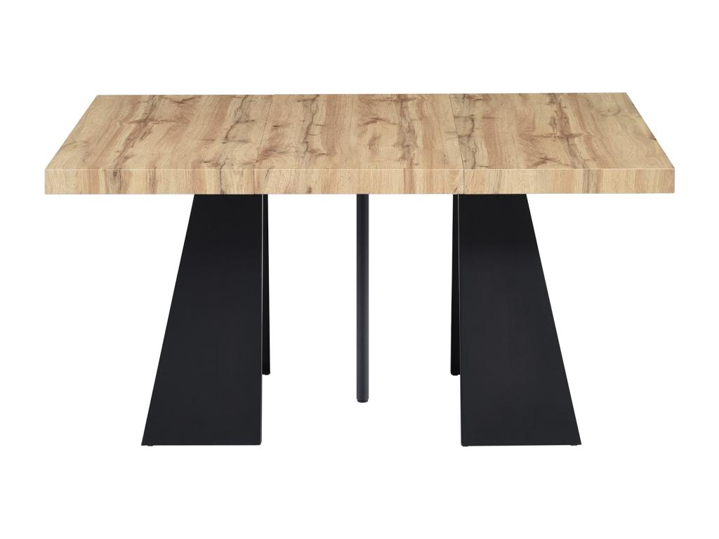 Table à manger extensible 4 à 10 personnes en MDF et métal - Naturel et ...