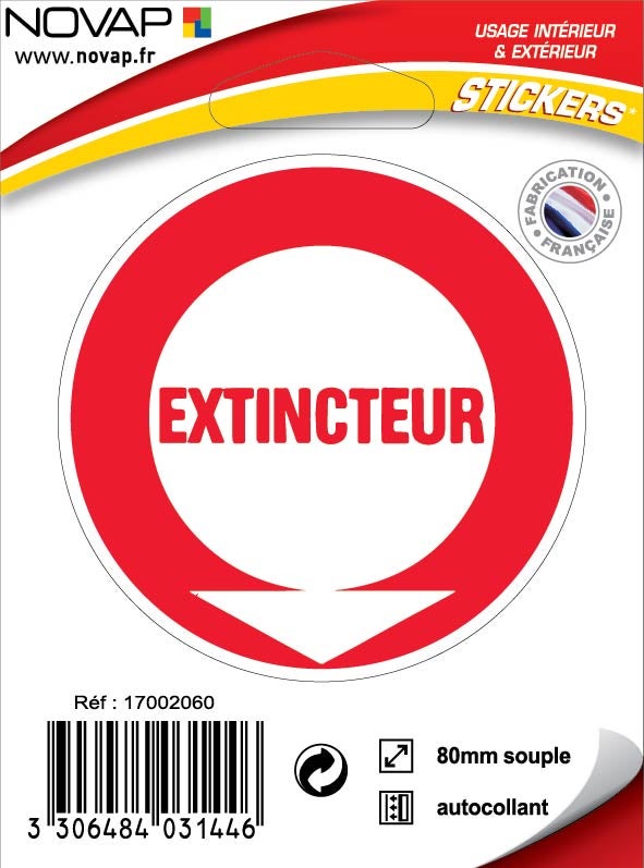 Panneau Extincteur (texte) - Vinyle adhésif Ø80mm - 4031446 | Leroy Merlin