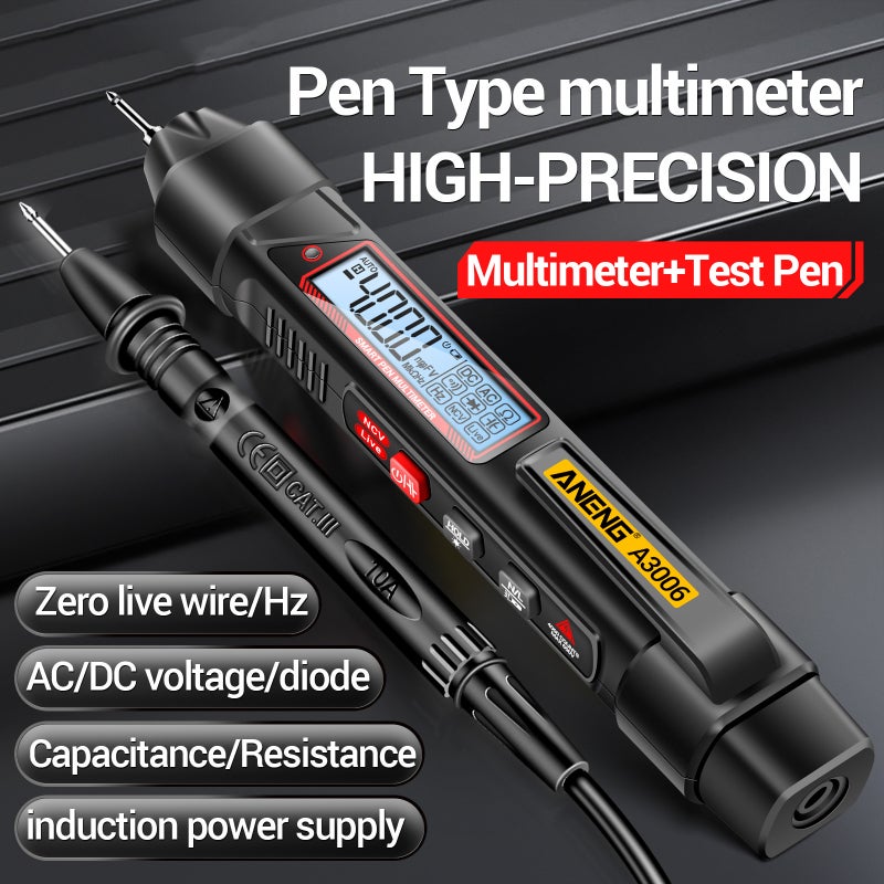Multímetro digital tipo bolígrafo A3006, probador de tensión CA/CC ...