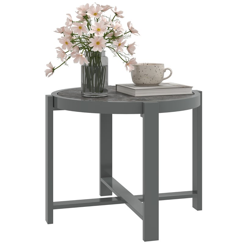 Table d'appoint ronde aluminium aspect marbre résistante intempéries ...