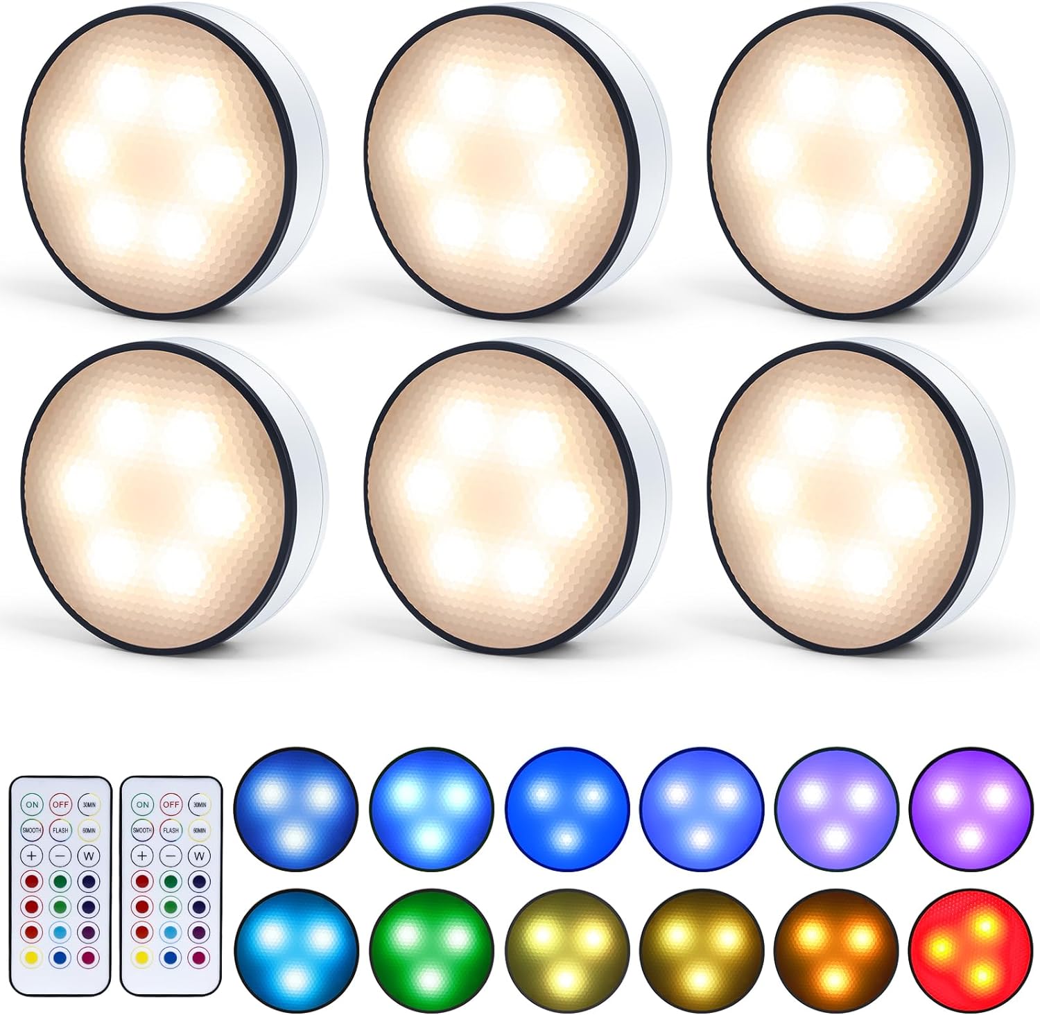 6 pièces éclairage d'armoire sous-unité lumière sans fil éclairage d ...