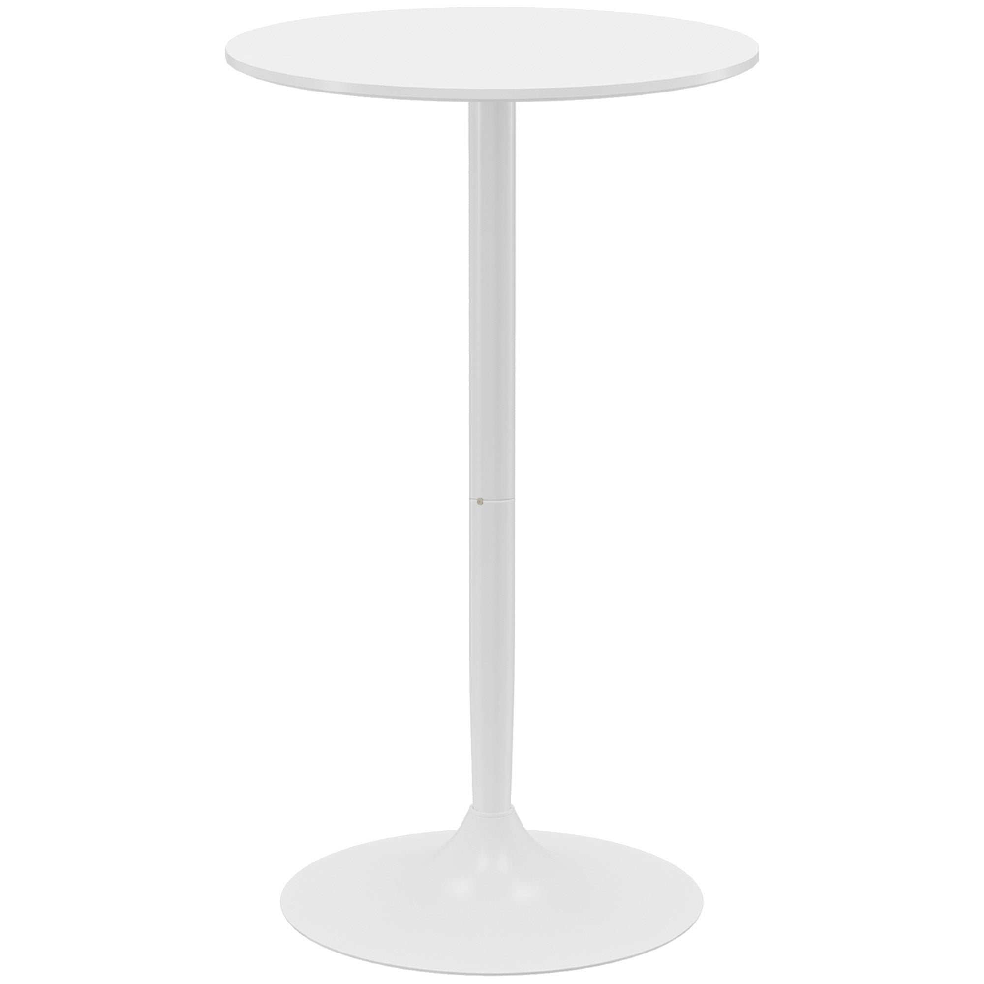 Table bar ronde blanche Ø60 cm, acier, hauteur réglable, cuisine/salon ...