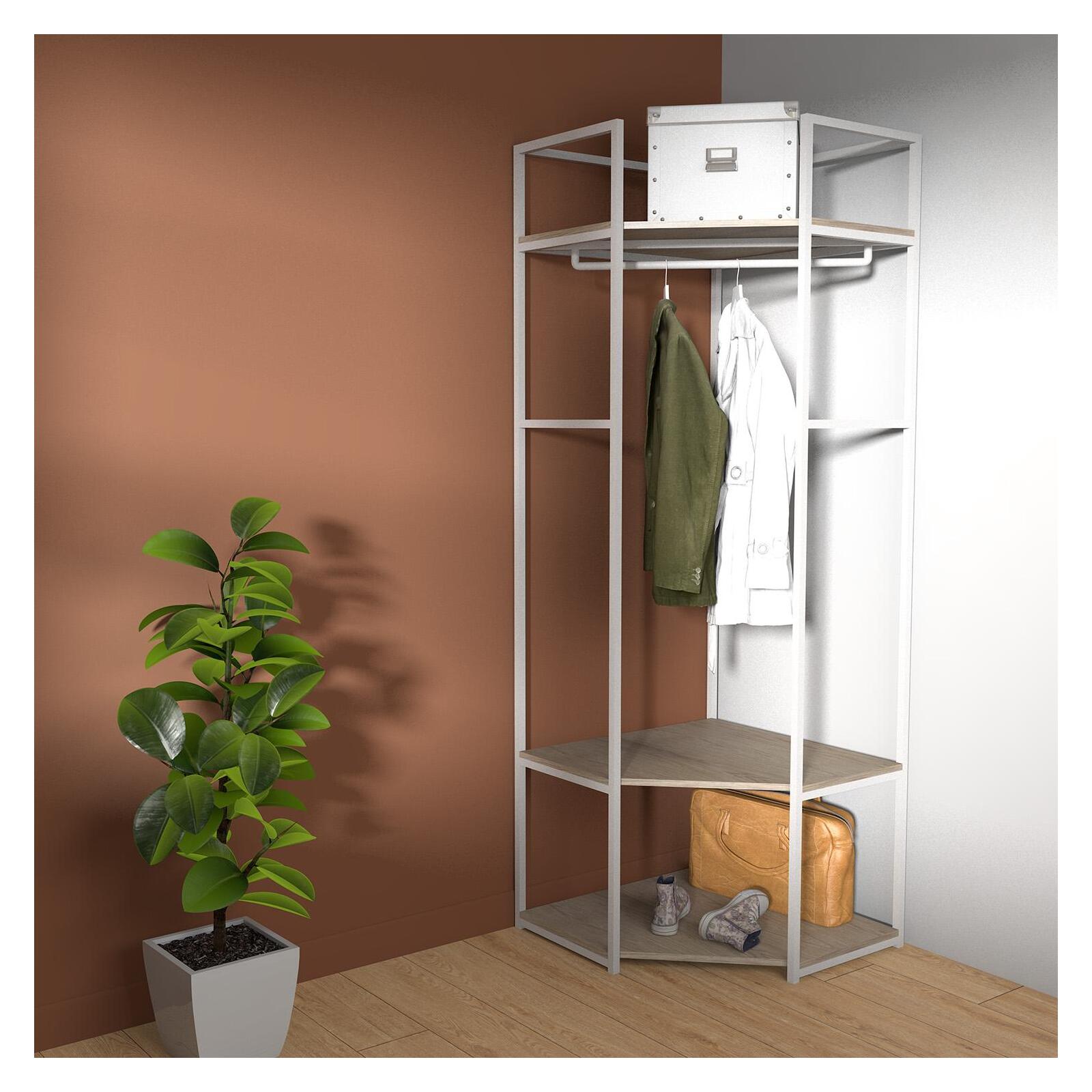 Portant vêtements d'angle JUNE en bois et métal 70x200cm | Leroy Merlin