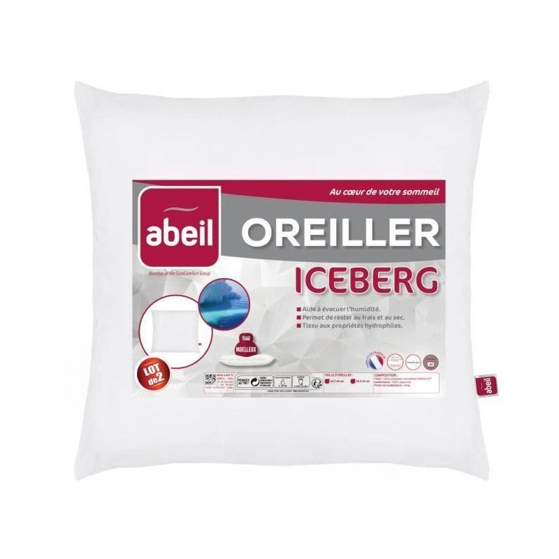 ABEIL Lot de 2 Oreillers moelleux ICEBERG 60x60cm | Leroy Merlin