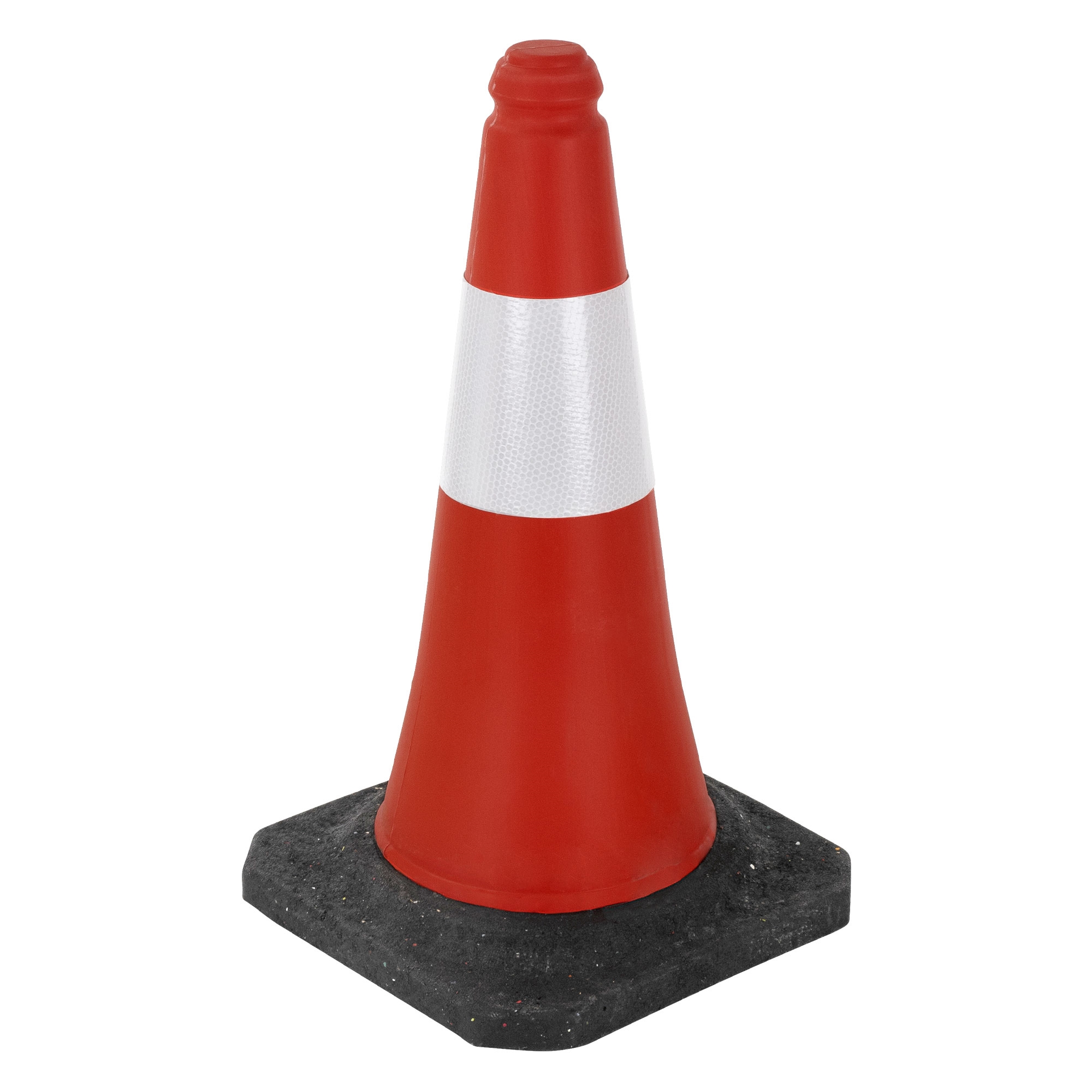 1x Cône de signalisation routière rouge/blanc en PVC 51cm bandes ...
