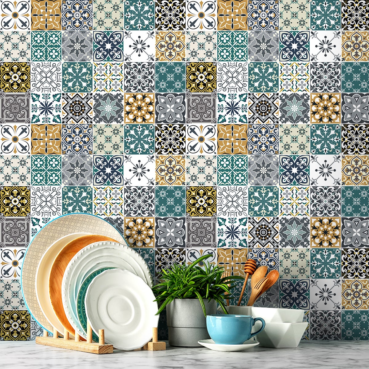24 vinilos azulejos clafia - adhesivo de pared - revestimiento sticker ...