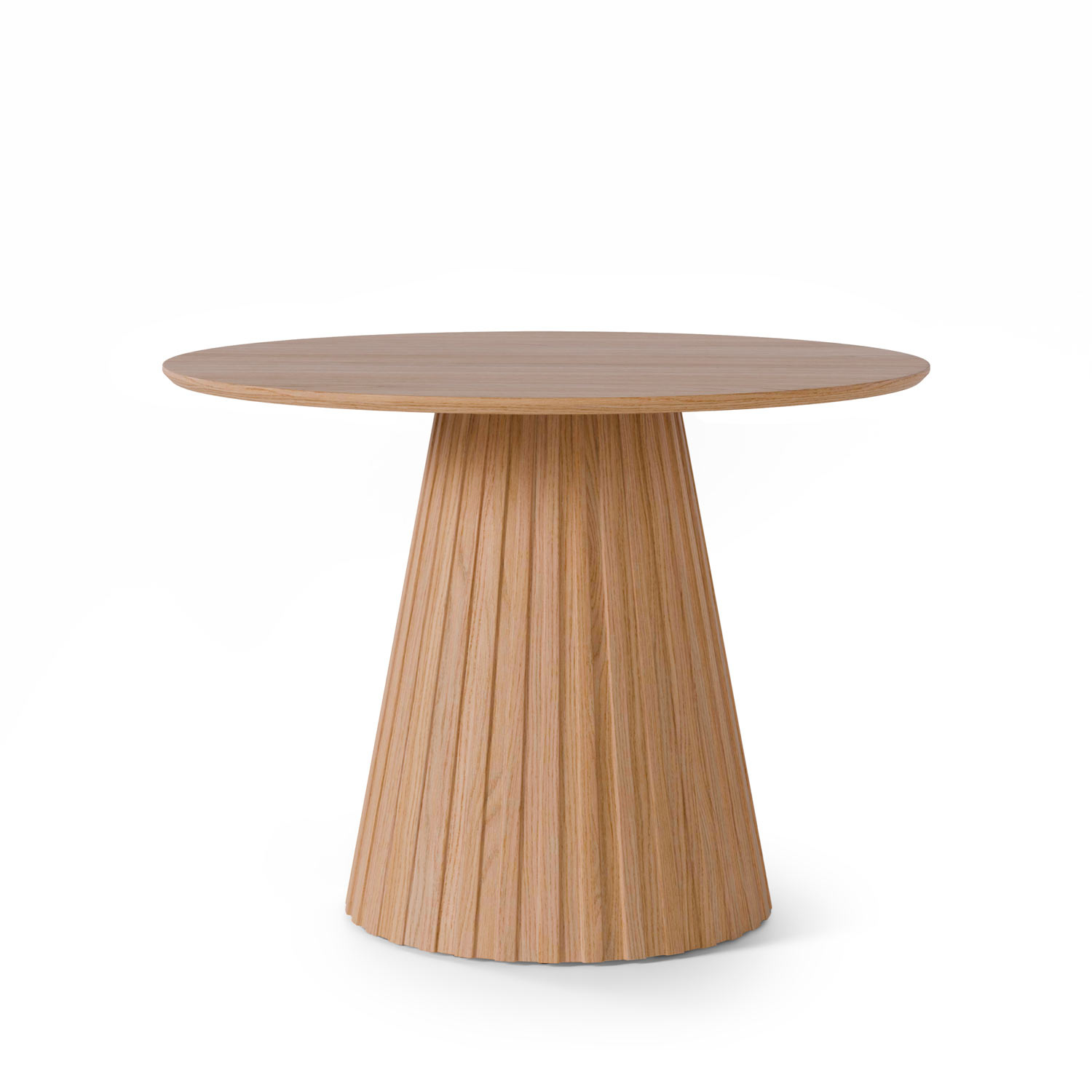 Mesa comedor Dioma redonda madera con base a listones 120 | Leroy Merlin