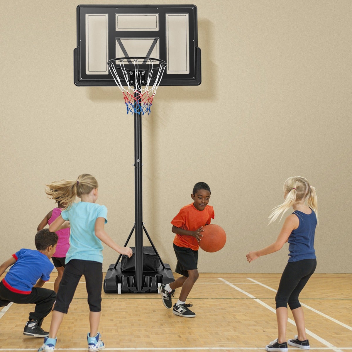 Panier de Basket-Ball sur Pied Hauteur Réglable 11 Niveaux 135-305 CM ...