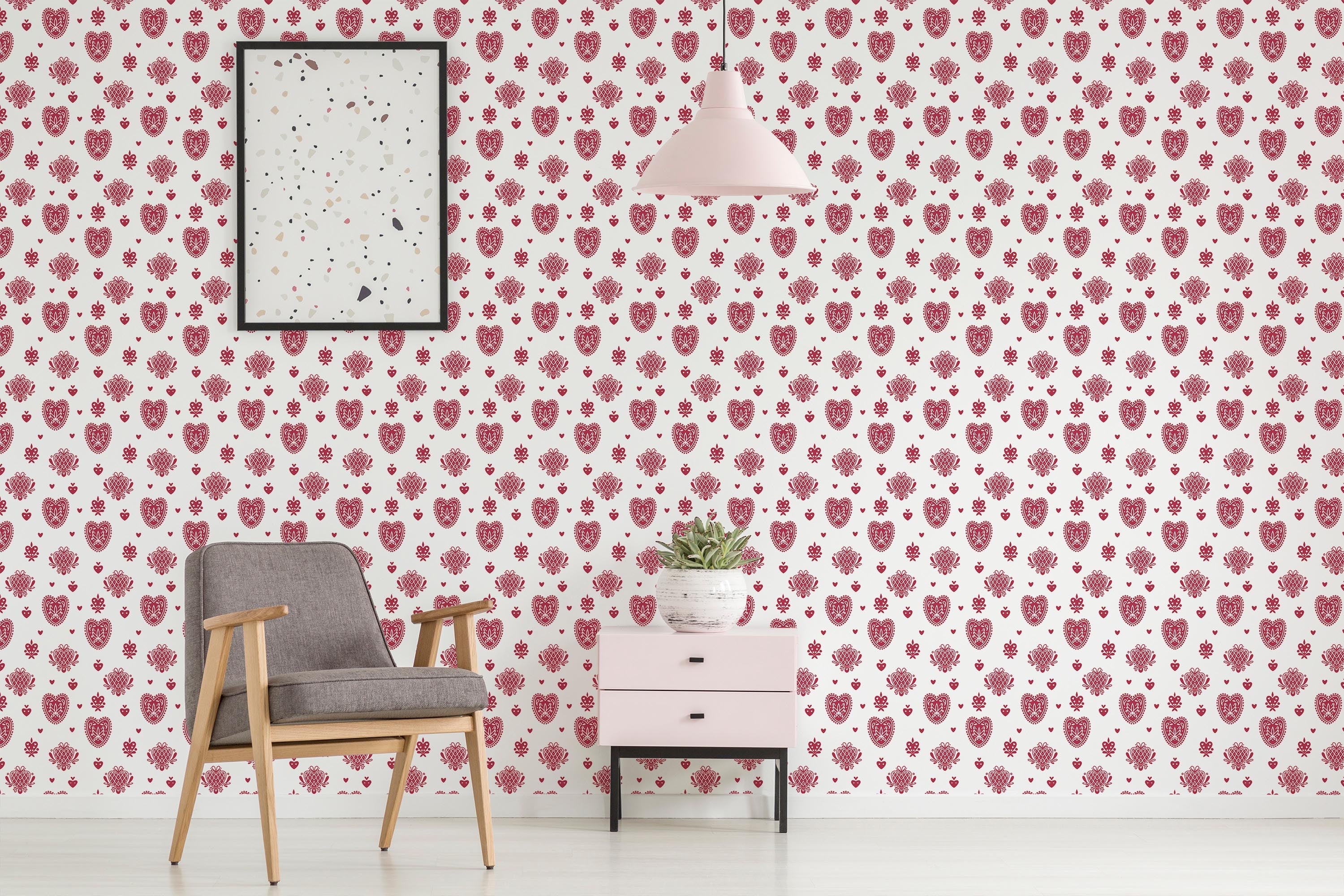 Folk Love Pattern Wallpaper | Leroy Merlin