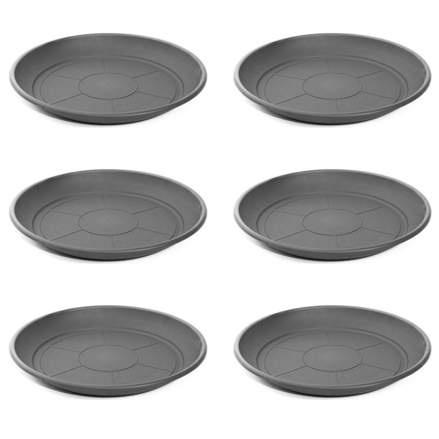 Pack de 6 platos de plástico gris para macetas de 50-60 cm ...