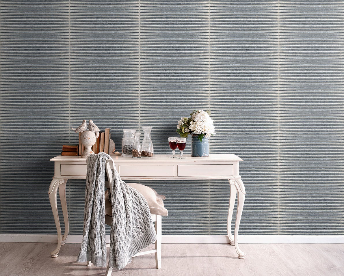 Papier peint Intissé texture rayures horizontales Pierre Bleu | Leroy ...