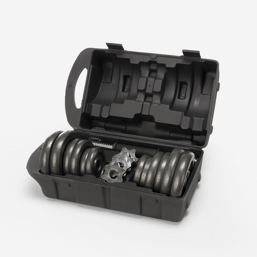 Haltères de musculation 20 kg en acier chromé étui 2x10KG Hercules M ...