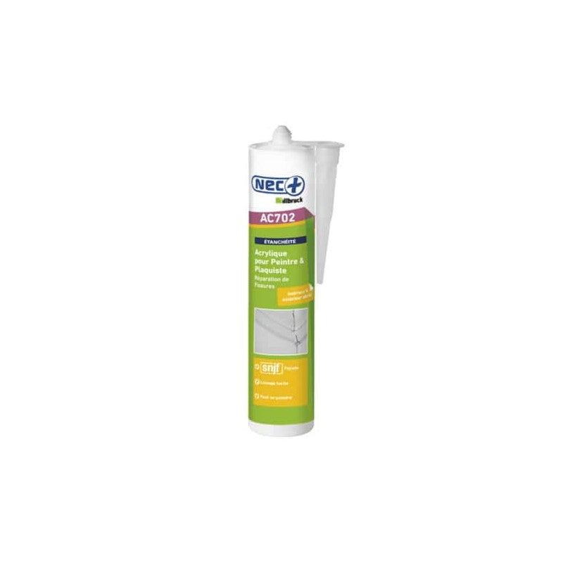 Mastic Acrylique Maçonnerie AC702 NEC+ blanc 310ml | Leroy Merlin